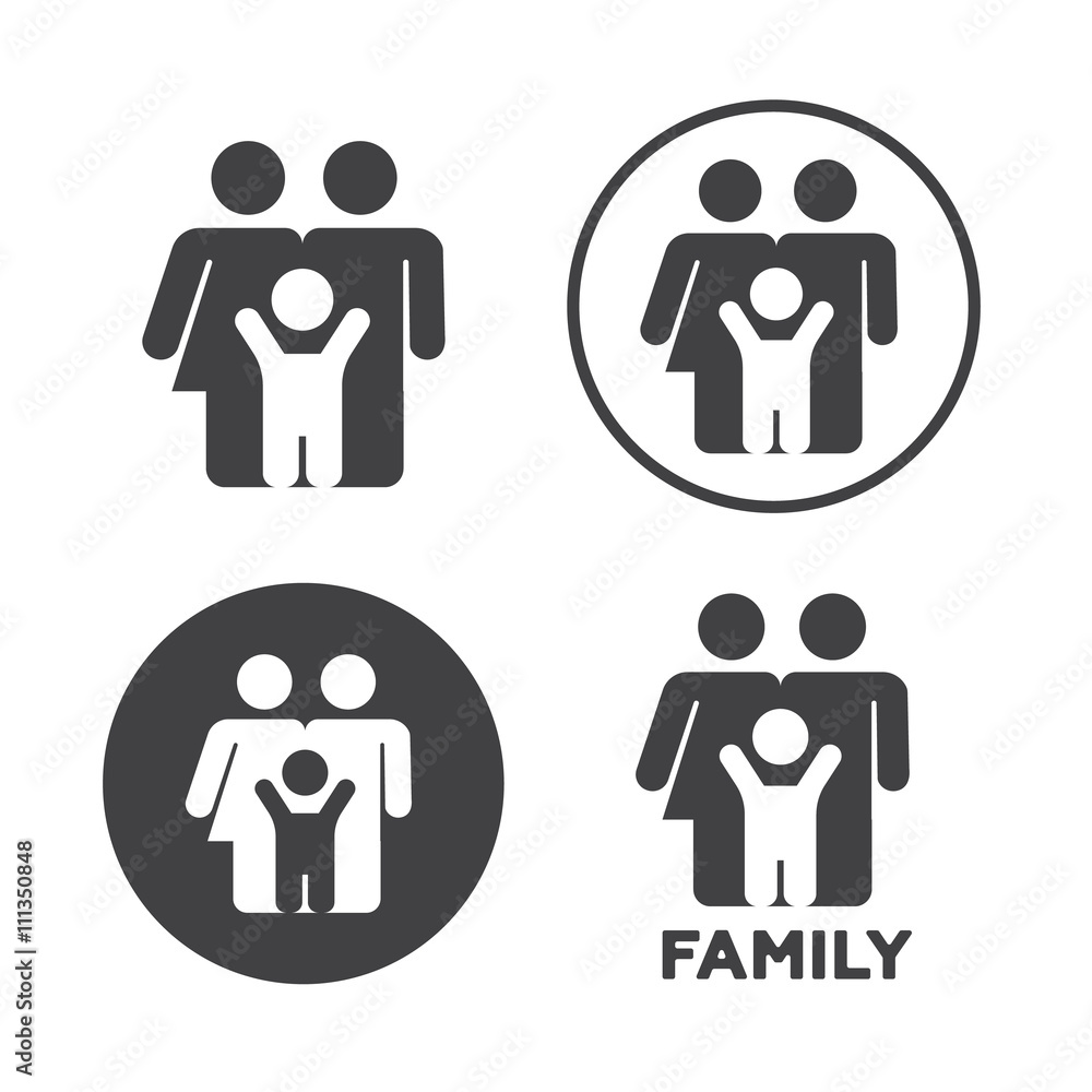 Family icons set vector illustration. Family black logo. Family icons ...