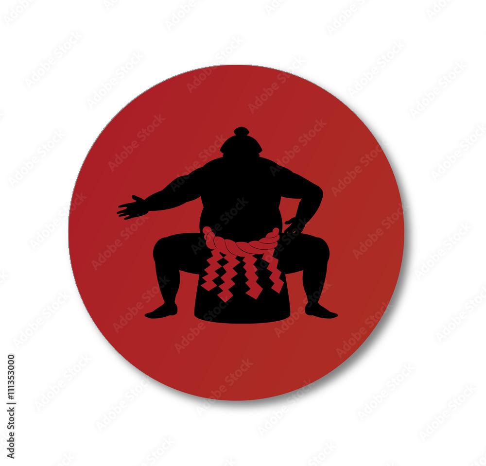 Sumo wrestler and japanese national flag .vector art Stock Vector ...