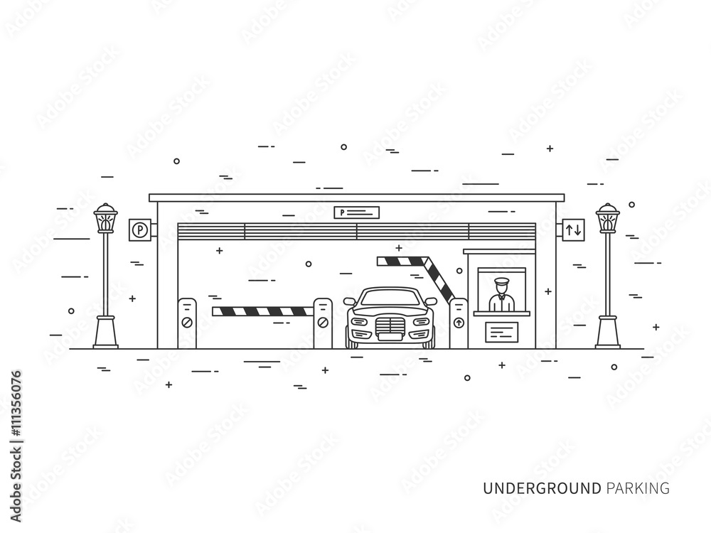 Underground parking (terminal, pay-gate, tourniquet, transportation ...