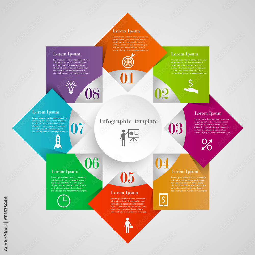 Infographic circle flowchart template Stock Vector | Adobe Stock