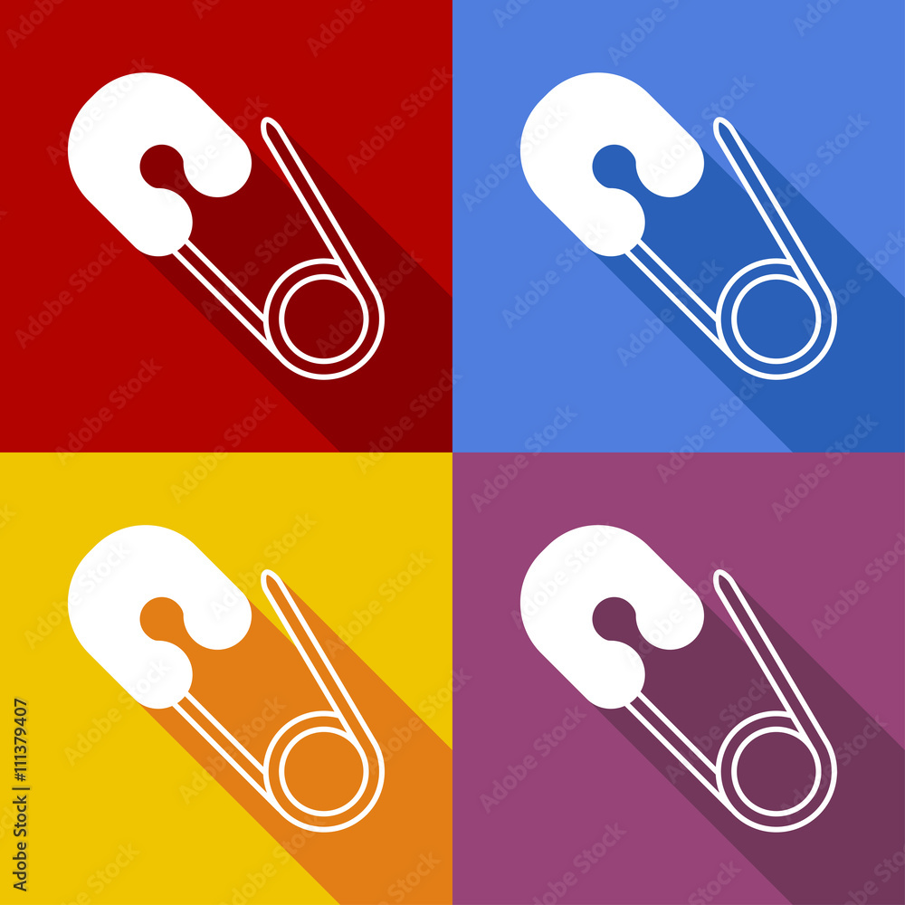 Icono plano imperdible con sombra en varios colores Stock Vector ...