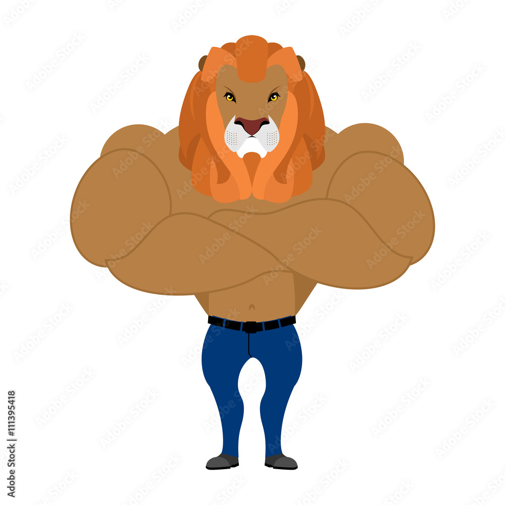 Strong Lion king of beasts. Wild animal athlete athlete. Leo fit Stock ...