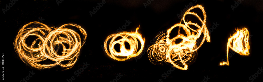 Fire long exposure isolated on black background Stock Photo | Adobe Stock