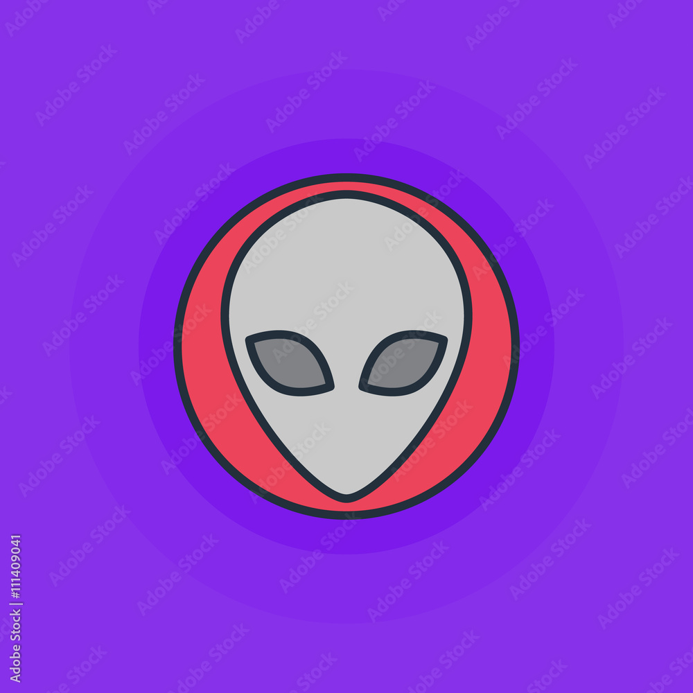 Alien flat icon Stock Vector | Adobe Stock