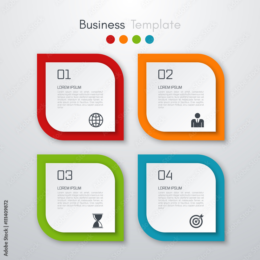 Vector illustration of four square infographics Stock Vector | Adobe Stock