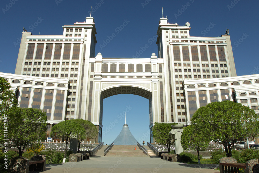 city, Astana, capital, arch, Kazakhstan, building, classicism, symmetry ...