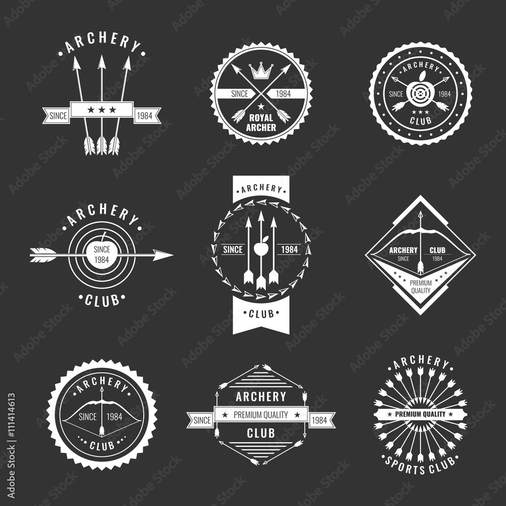Set for the club of archery Stock Vector | Adobe Stock