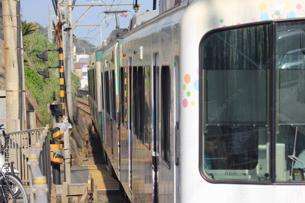 KAMAKURA, JAPAN - June 4: Enoden Line in Kamakura, Japan on June 4 ...