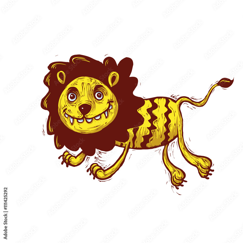 Lion cartoon jumping Stock Vector | Adobe Stock