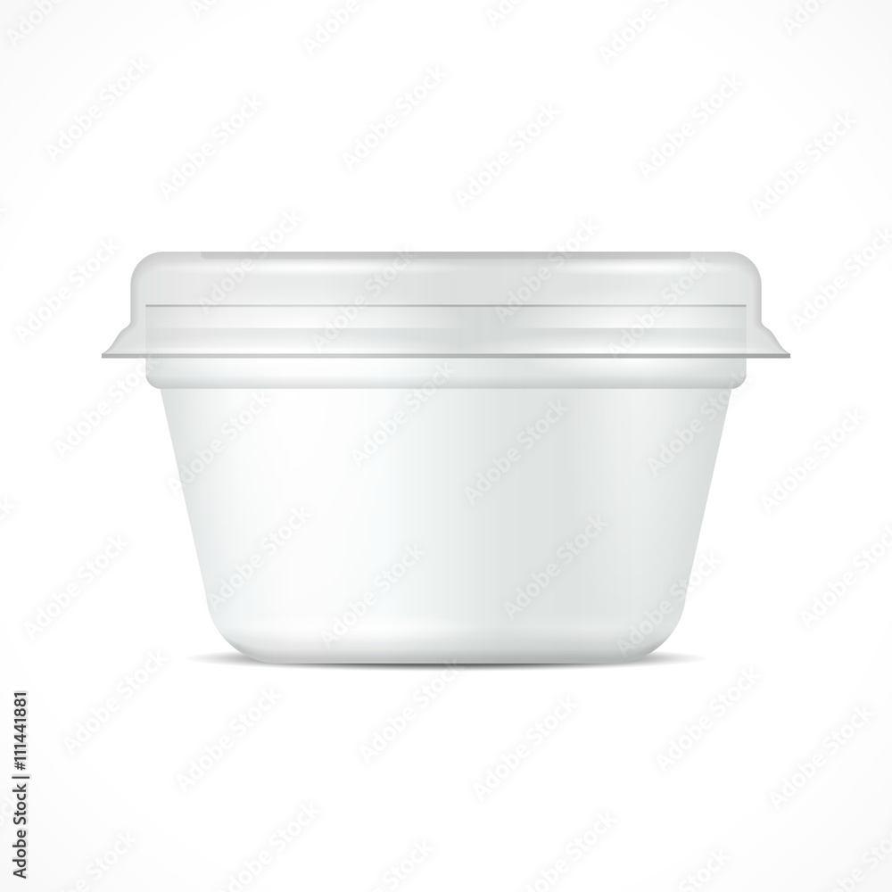 White Food Plastic Tub Bucket Container For Dessert, Yogurt, Ice Cream ...