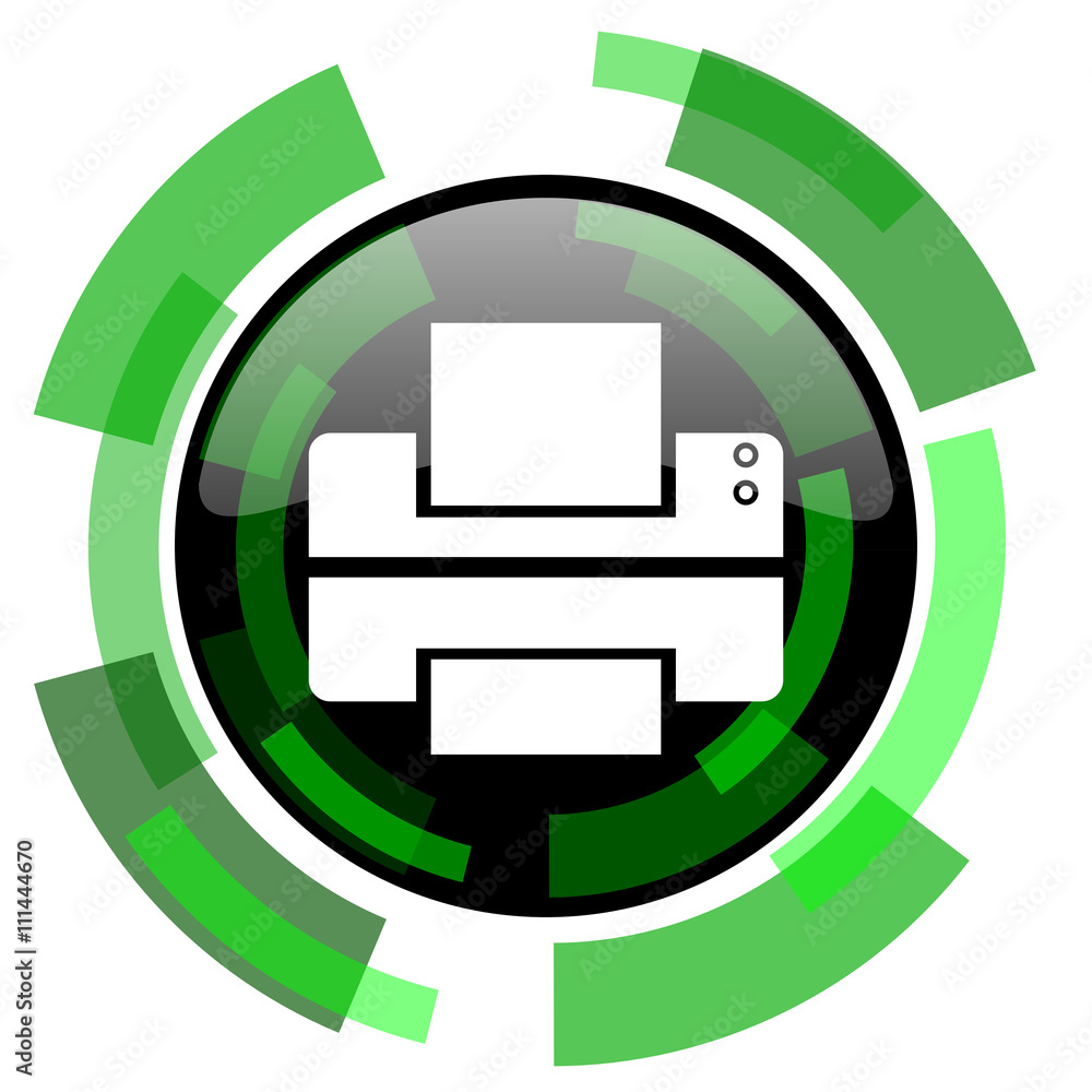 printer icon, green modern design isolated button, web and mobile app ...