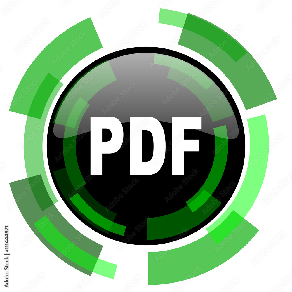 pdf icon, green modern design isolated button, web and mobile app ...
