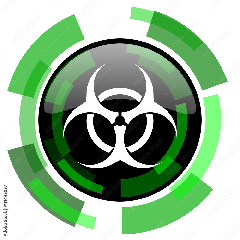 biohazard icon, green modern design isolated button, web and mobile app ...