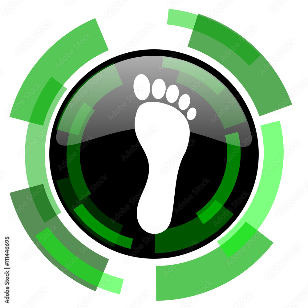 foot icon, green modern design isolated button, web and mobile app ...