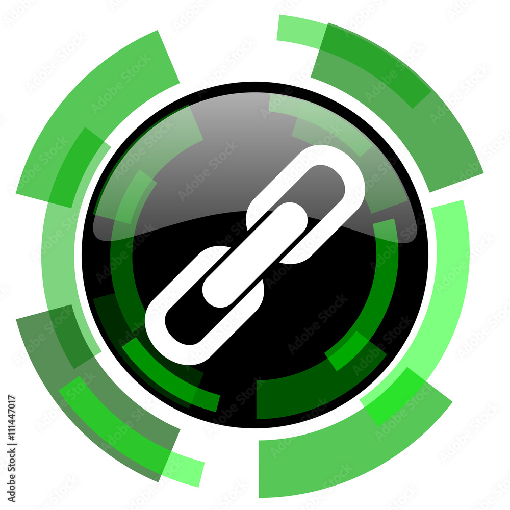 link icon, green modern design isolated button, web and mobile app ...