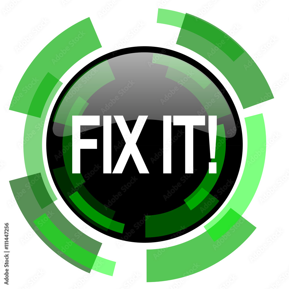 fix it icon, green modern design isolated button, web and mobile app ...