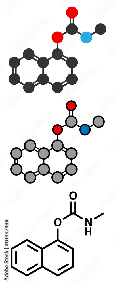 Carbaryl (carbaril) insecticide molecule (carbamate class). Stock ...