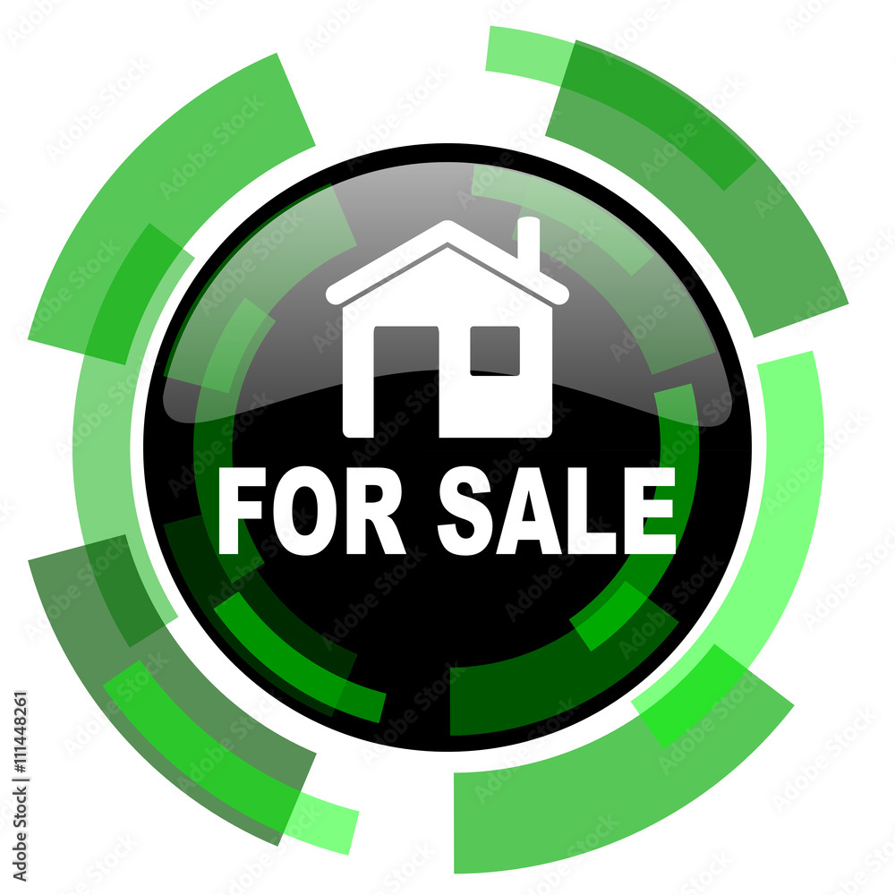 for sale icon, green modern design isolated button, web and mobile app ...