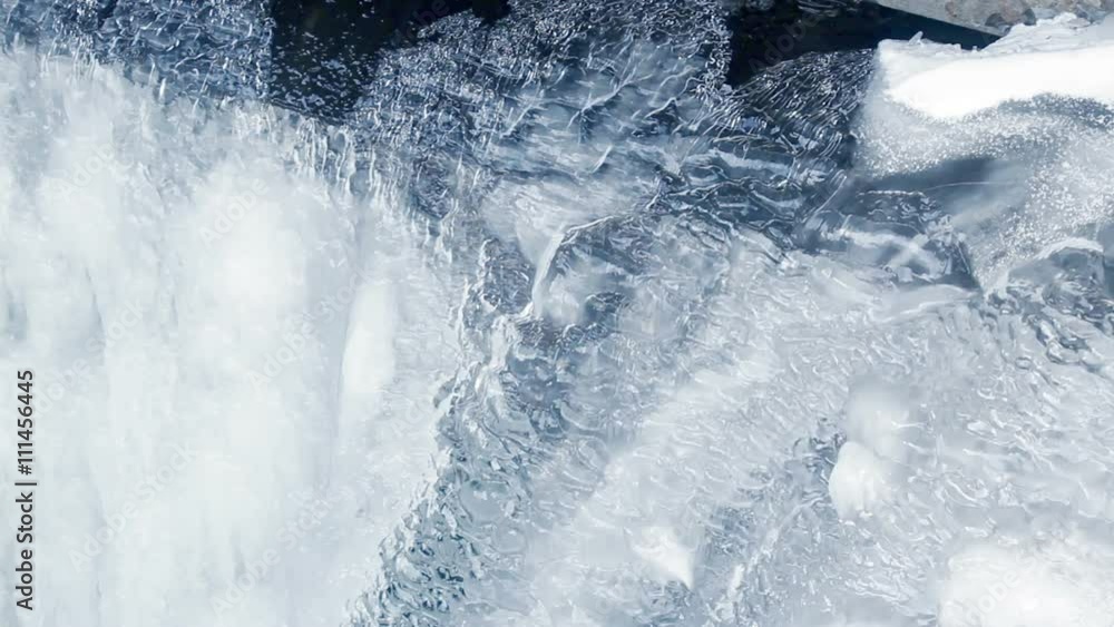 Vidéo Stock Ice background. Ice surface. Water flow under ice. Closeup ...