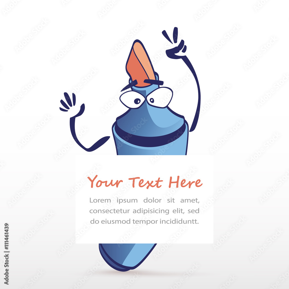 Cartoon Illustration of a Felt Pen with a Blank Piece of Paper. Vector ...