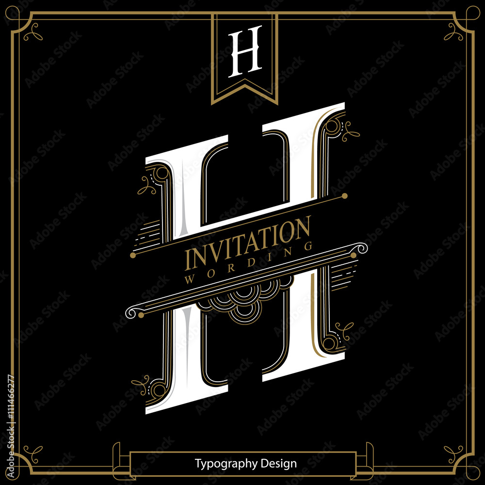 Simple and elegant monogram design template with letter H. Vecto Stock ...