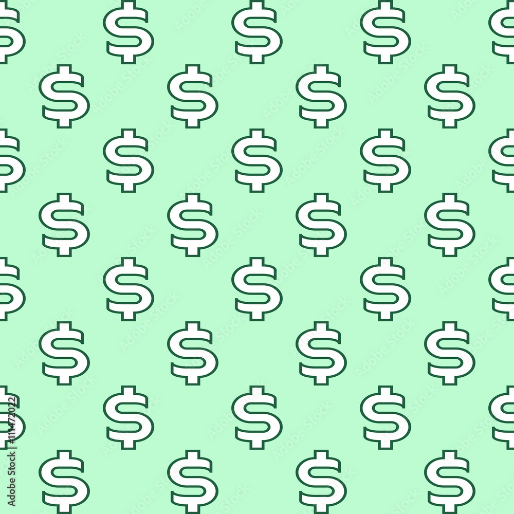 Seamless background with dollar sign . Vector image. Stock Vector ...