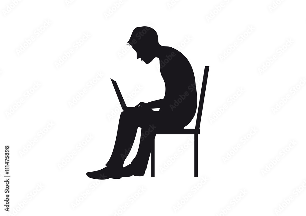 Computer Man Silhouette