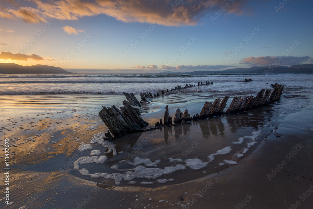 Sunbeam, Wreck at the Rossbeigh Beach, Co. Kerry, Ireland Stock Photo ...