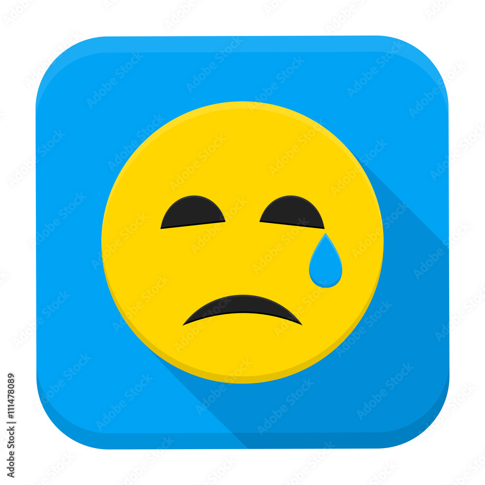 Crying Yellow Smiley Face App Icon Stock Vector | Adobe Stock