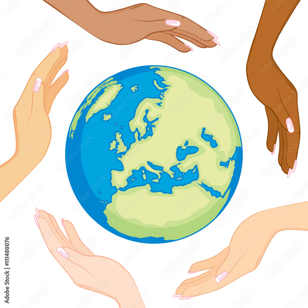 Hands Around Earth Clipart