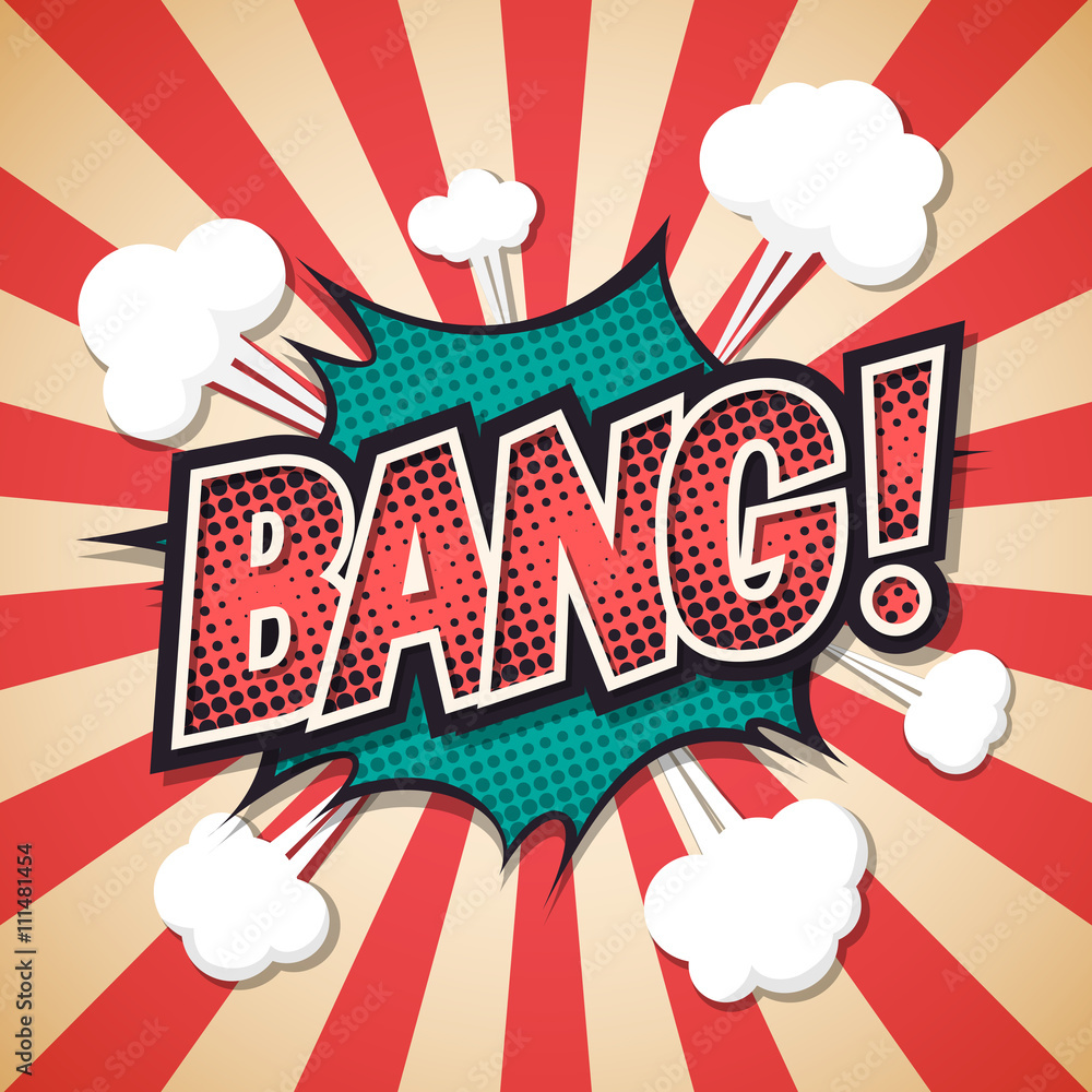 bang, Comic explosion speech bubble. bang text. Vector illustrat Stock ...