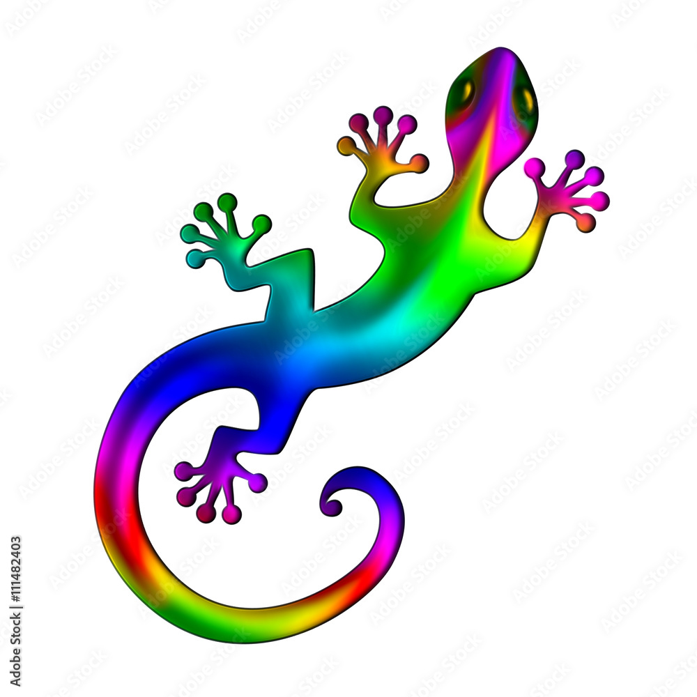 Rainbow gecko, lizard, Stock Illustration | Adobe Stock