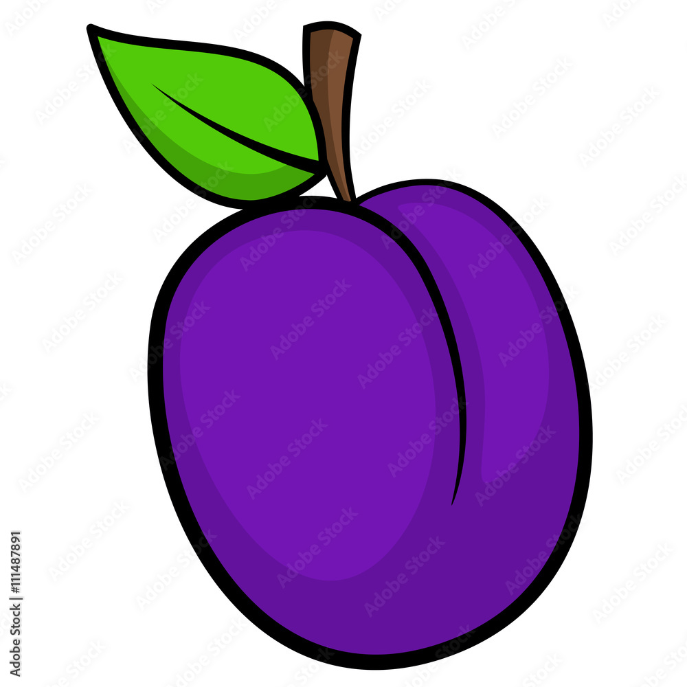 Cartoon plum Stock Vector | Adobe Stock