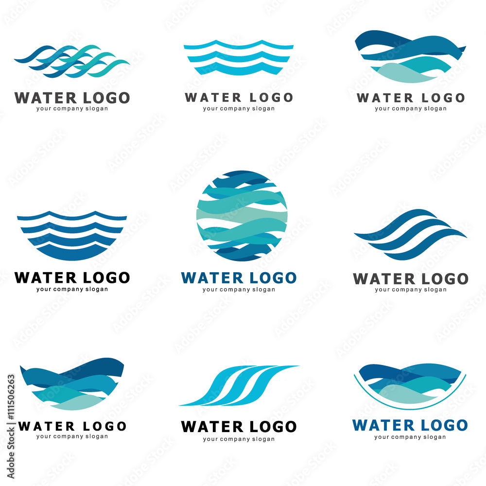 A collection of logos for water and plumbing. Water Association. Stock ...