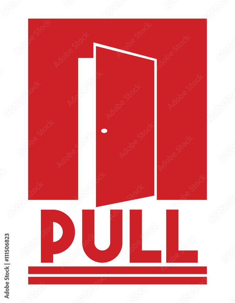 Door sign - pull Stock Vector | Adobe Stock