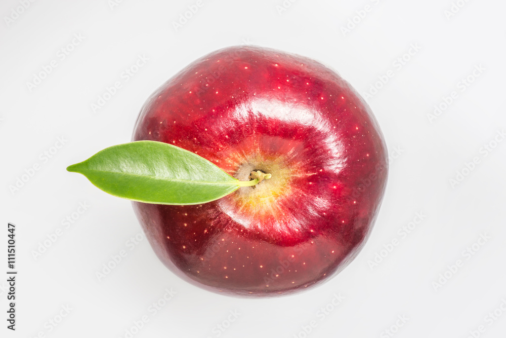 Apple top view, Red apple, white background Stock Photo | Adobe Stock