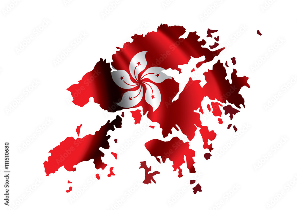 Vector image of Hong kong flag map Stock Vector | Adobe Stock
