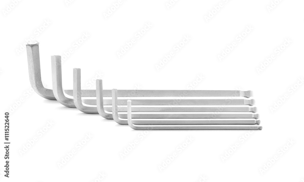 Hex key, metal tool for industry, isolated on white background Stock ...