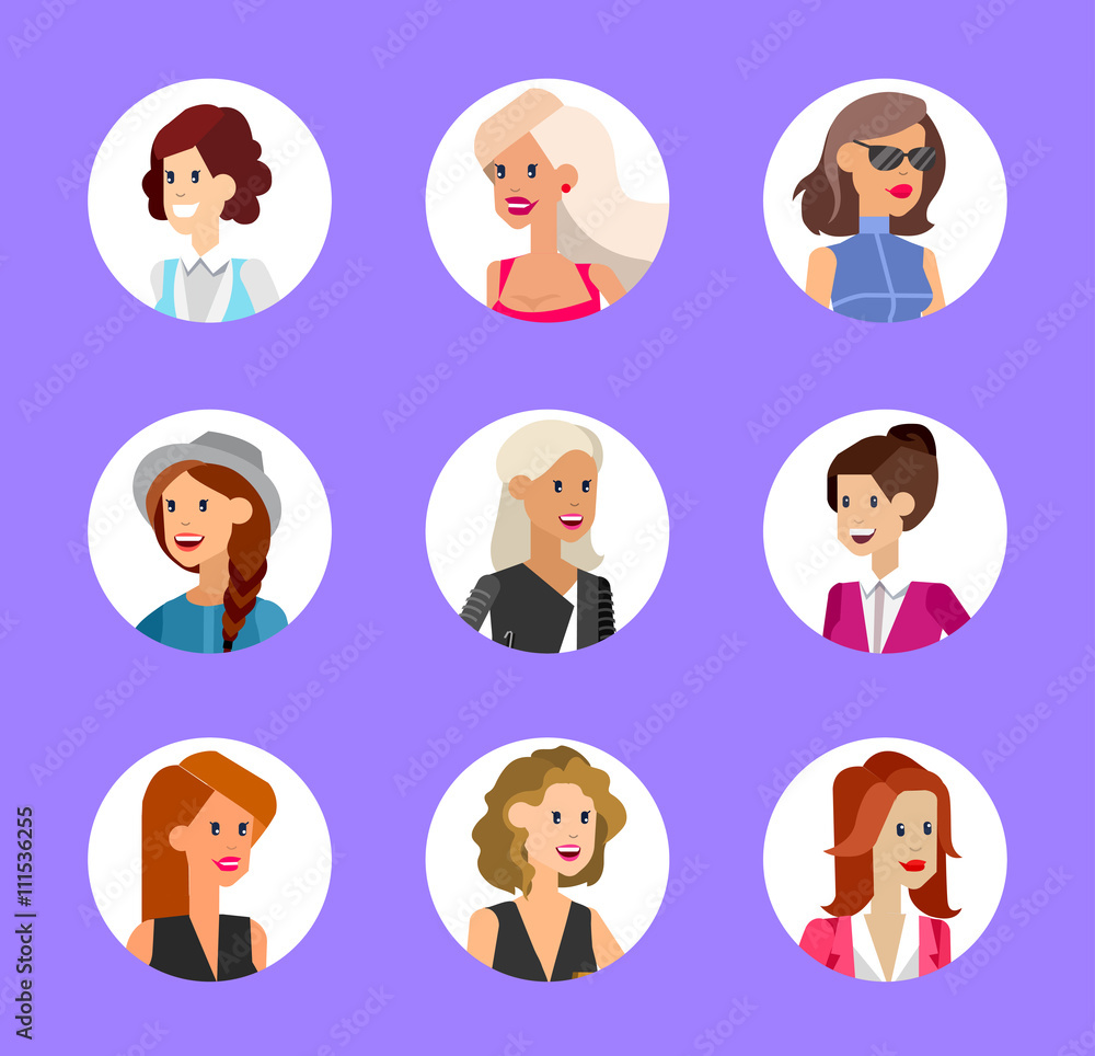 Cute cartoon human avatars set Stock Vector | Adobe Stock