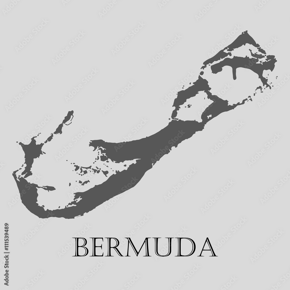 Black Bermuda map - vector illustration Stock Vector | Adobe Stock