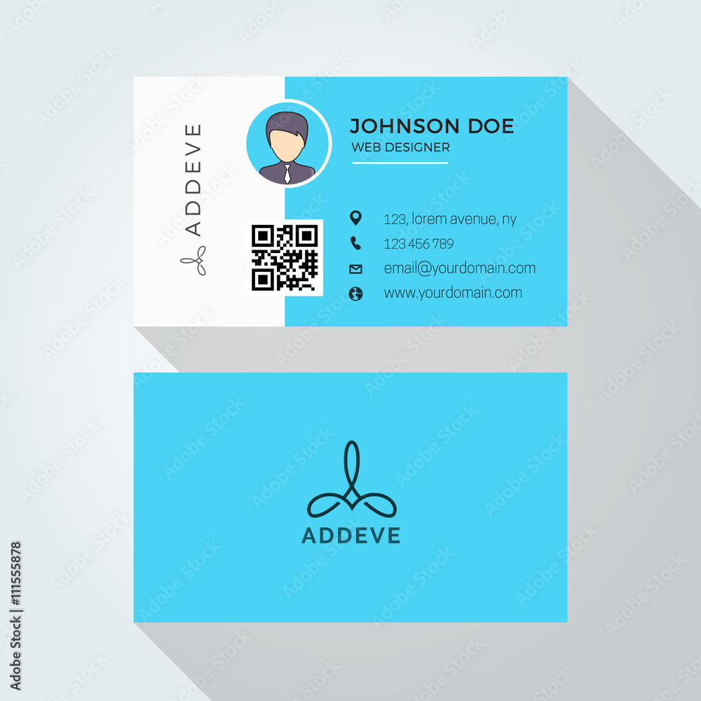 Dynamic Minimal Business card template with QR Code Stock Vector ...