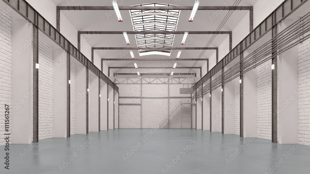 Große leere Halle als Lager Stock Illustration | Adobe Stock