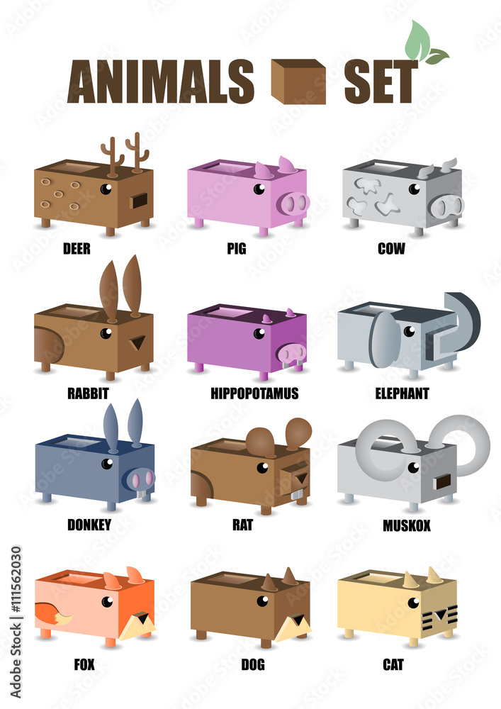 Concept box animals ; vector illustration Stock Vector | Adobe Stock