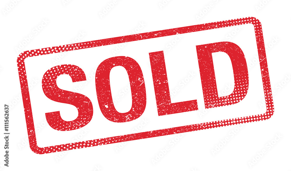 Illustration of a grunge rubber ink stamp sold Stock Vector | Adobe Stock