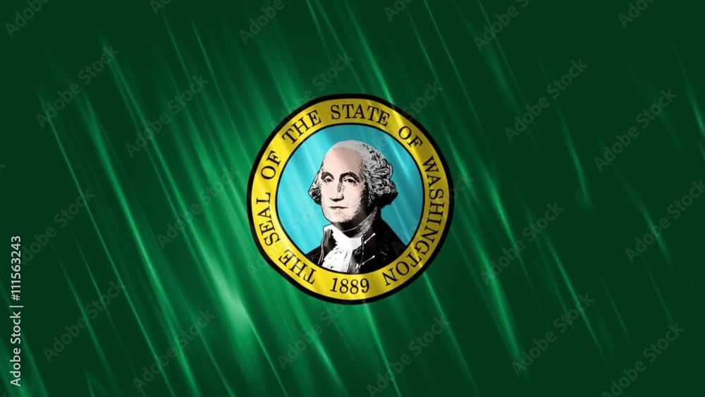 Washington State Loopable Flag, Ultra HD, 3840x2160 Pixels, Seamlessly ...