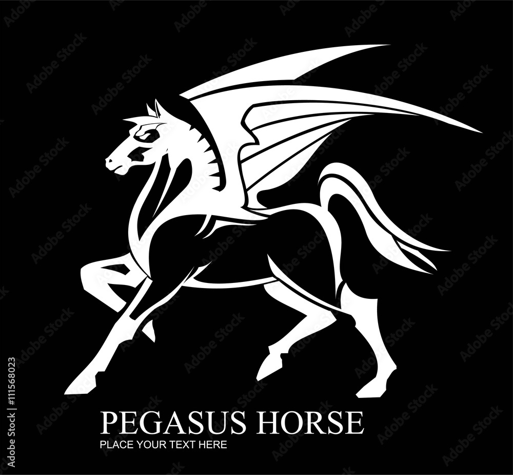 Pegasus. Standing pegasus vector de Stock | Adobe Stock