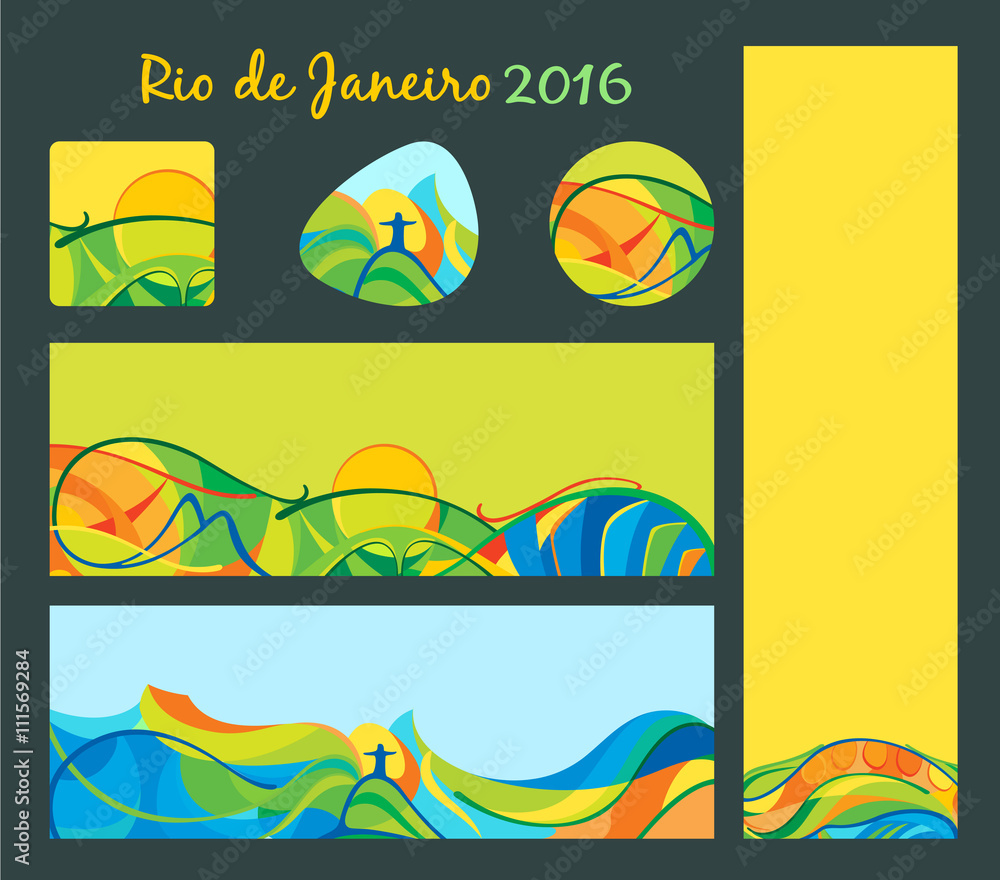 Vetor de Rio 2016 - banners and buttons set, vector template do Stock ...