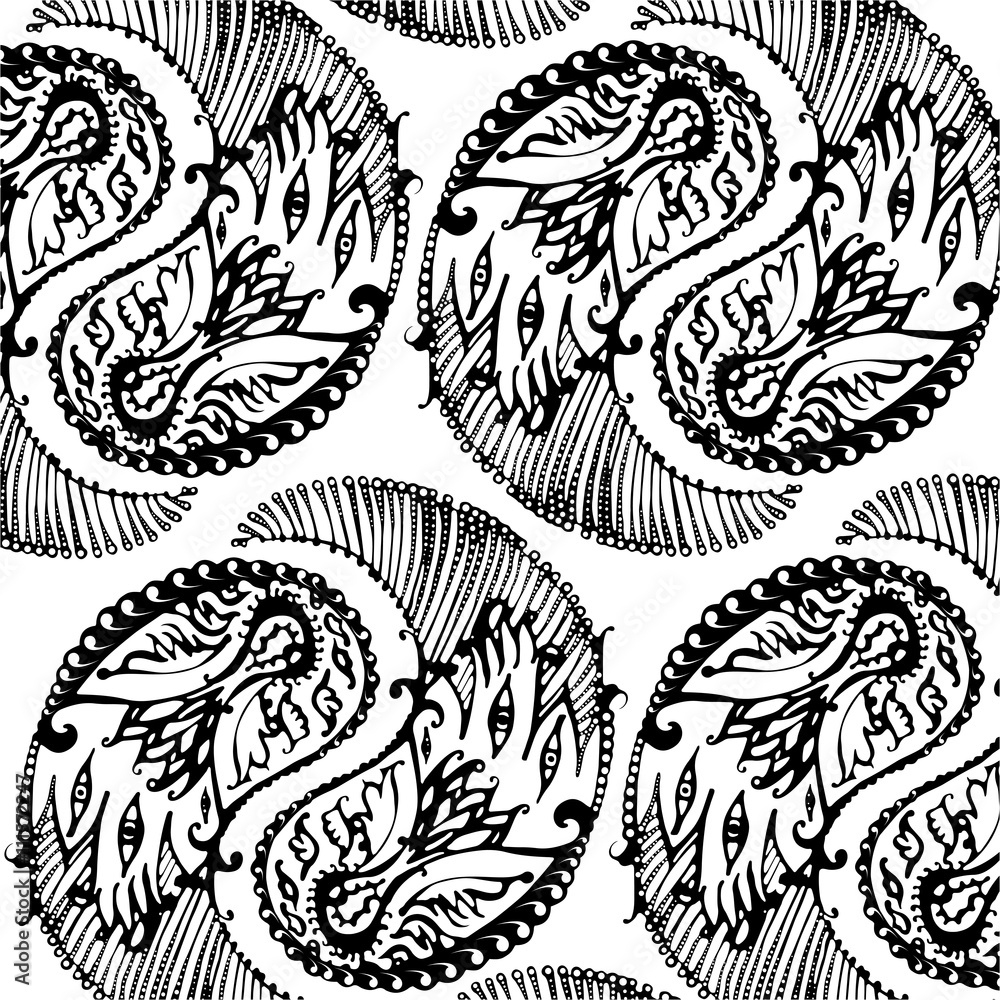 decorative floral element of beautiful paisley henna design Vector ...