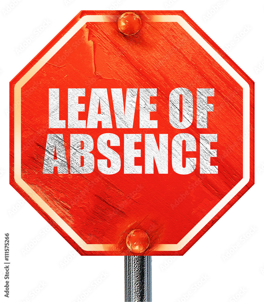 leave of absence, 3D rendering, a red stop sign Stock Illustration ...
