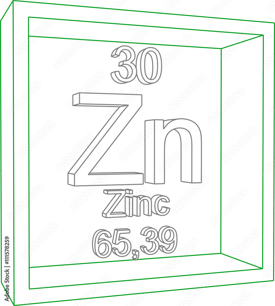 Periodic Table of Elements - Zinc Stock Vector | Adobe Stock